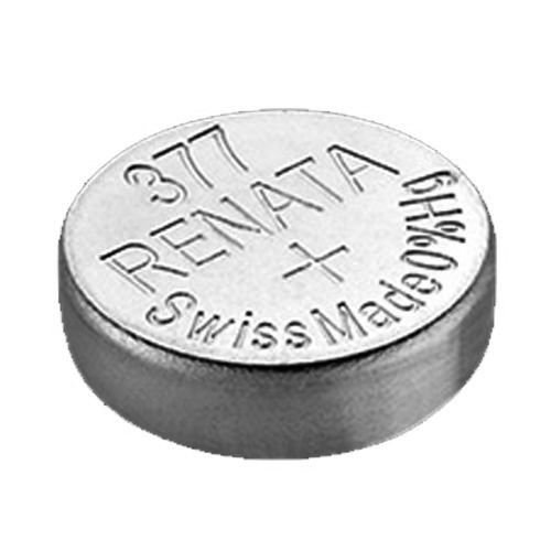 Renata Single Watch Battery Swiss Made Renata 377 or SR626SW or AG4 1.5V, Silver, 2 x 377 or SR 626 SW