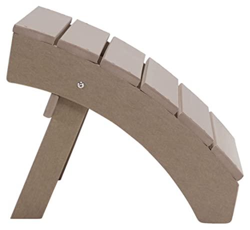 Signature Design by Ashley Outdoor Sundown Treasure Patio HDPE Ottoman, Grayish Brown