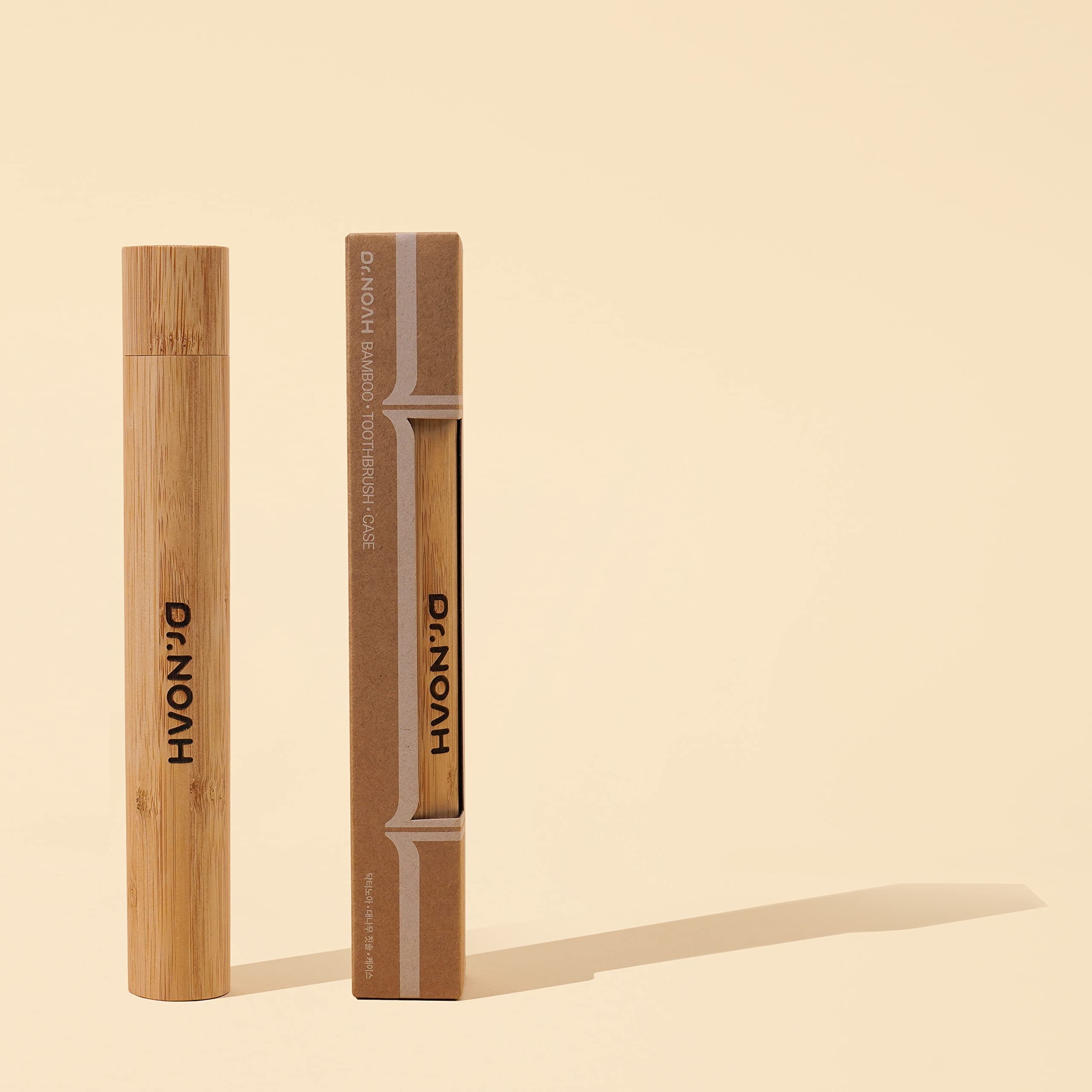 Dr.NOAH Bamboo Toothbrush with Travel Toothbrush Case Biodegradable & Eco-Friendly Toothbrush Kit for Traveling, Camping, and Fishing- Toothbrush 1ea & Case 1ea