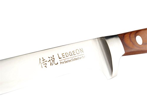 LedgeON 6" Professional Boning Knife - Pro Series - High Carbon Stainless Steel Blade - Wood Handle