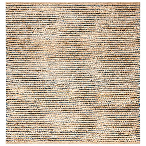 SAFAVIEH Cape Cod Collection Accent Rug - 3' x 5', Natural & Multi, Handmade Boho Braided Stripe Jute, Ideal for High Traffic Areas in Entryway, Living Room, Bedroom (CAP307B)