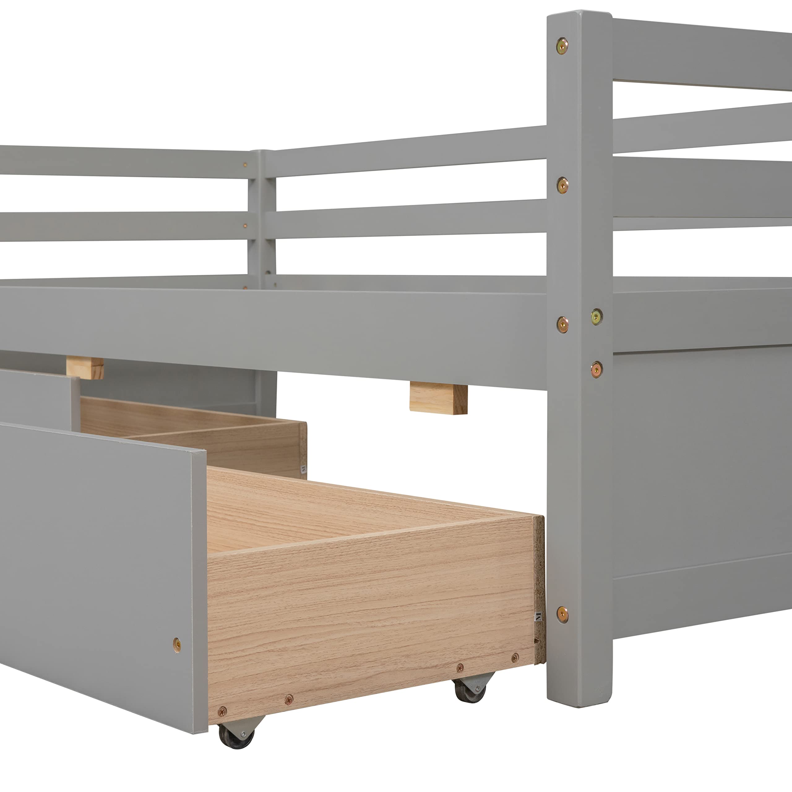 Harper & Bright Designs Twin Daybed with 2 Storage Drawers, Wooden Twin Size Daybed Frame, Dual-Use Daybed Sofa Kids Bed for Living Room,Guest Room,Children Room, No Box Spring Needed, Gray