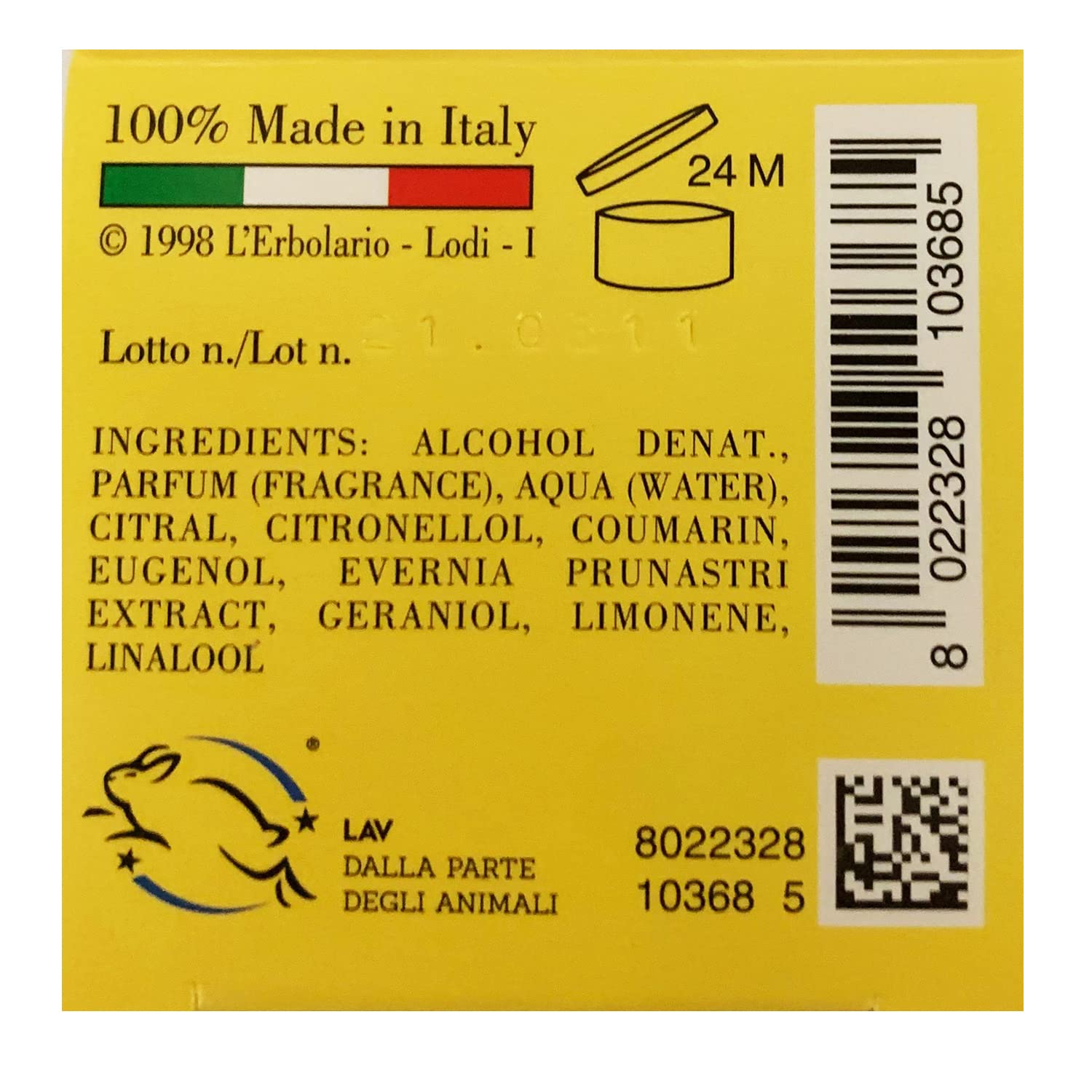 Té & Cedro (Tea & Cedar) Aqua di Profumo (Eau de Parfum) by L’Erbolario Lodi