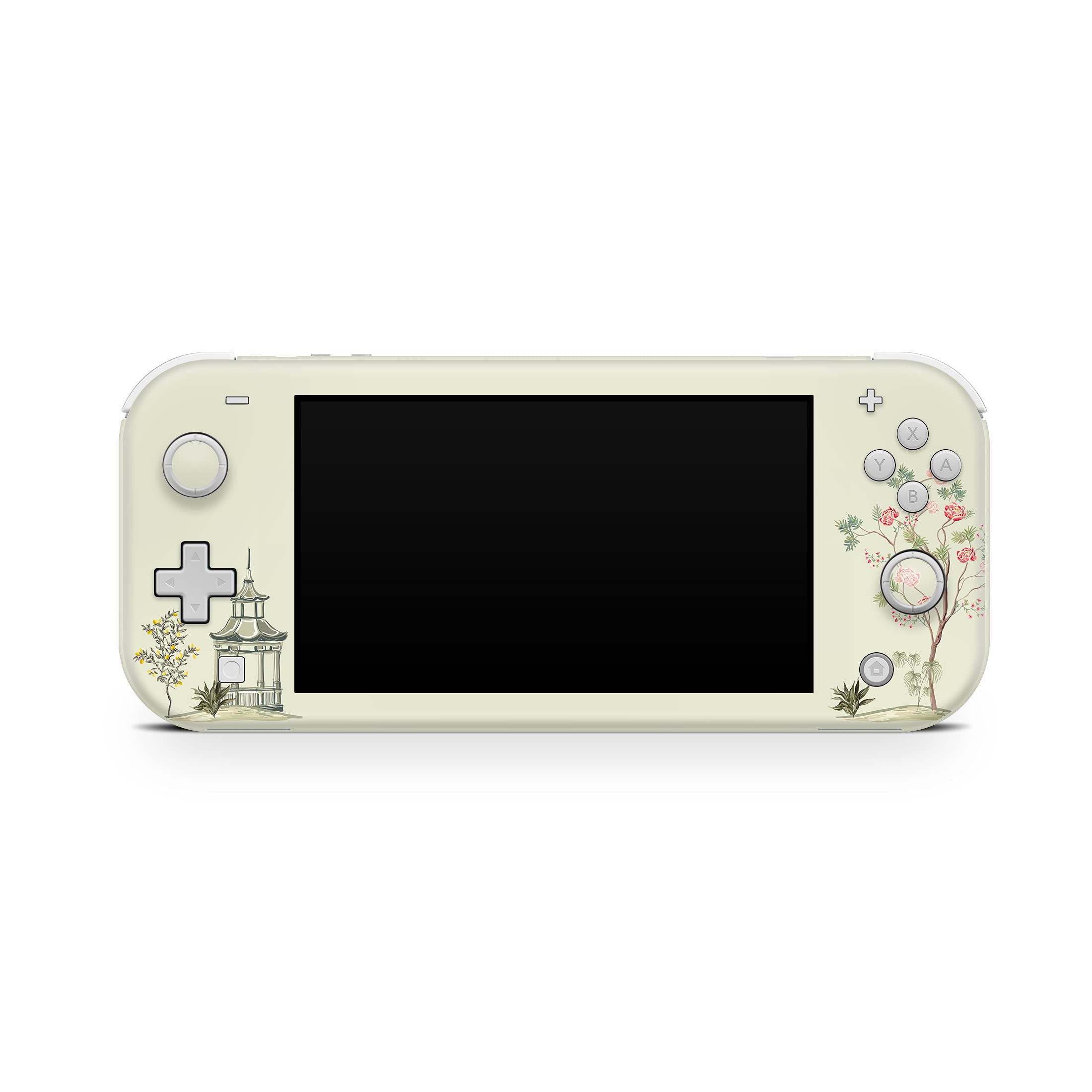 TACKY DESIGN Kawaii Decal Skin Compatible with Nintendo Switch Lite, Japanese Cherry Blossom Beige Color Skin for Nintendo Switch Lite Cover, Premium 3M Vinyl Full Wrap Decal