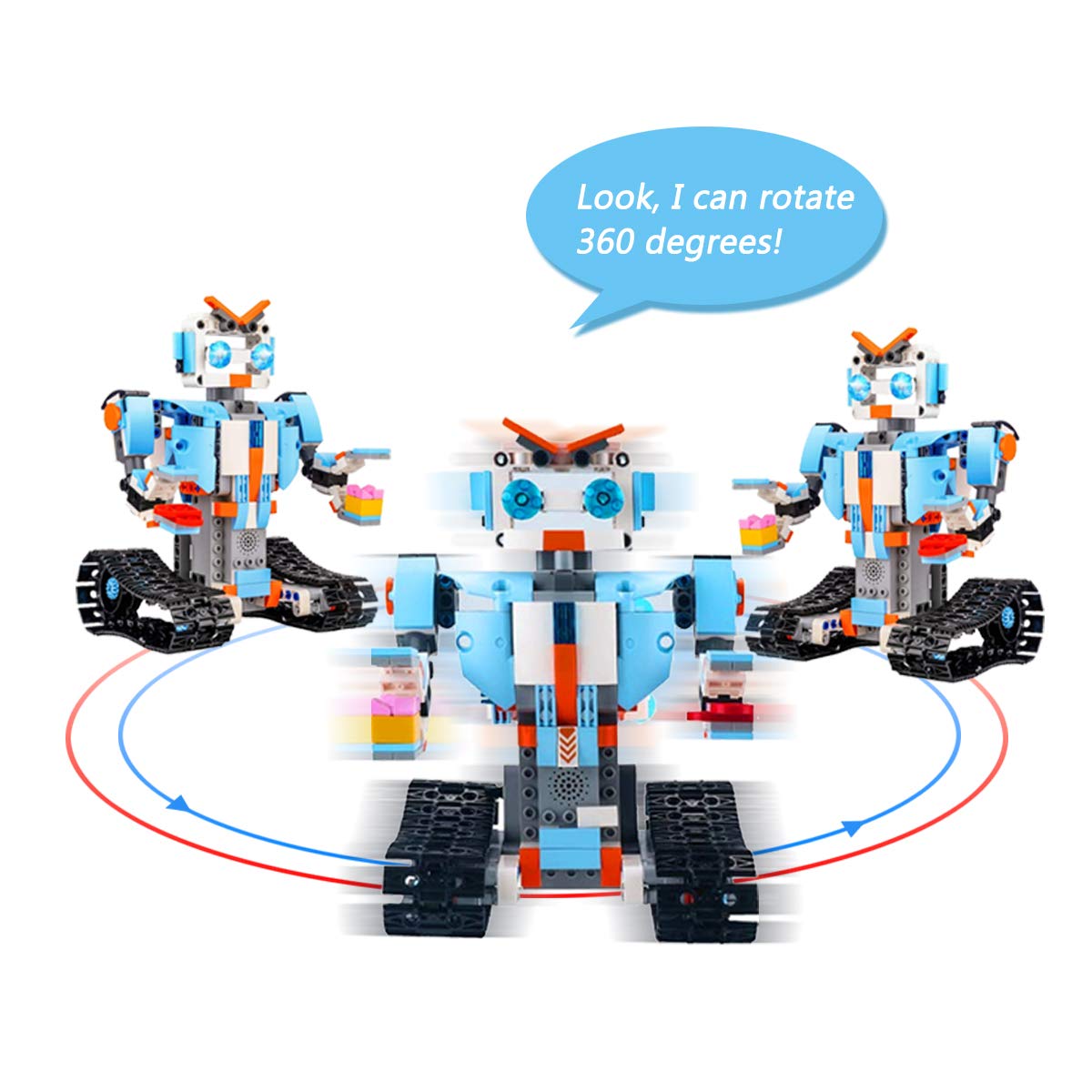 aukfa STEM Building Block Toy RC Robot for Kids, App Controlled & Remote Control Robotic Toy for Boys and Girls, Engineering Educational Build Kit, Early Learning Birthday Gift for 8 Years and Up
