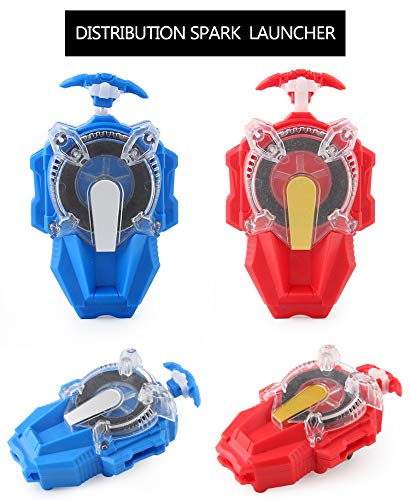 NeschToy Bey Battle Burst Sparking Launchers Left and Right Spin Exclusive Combo Set 2 in 1 Blue