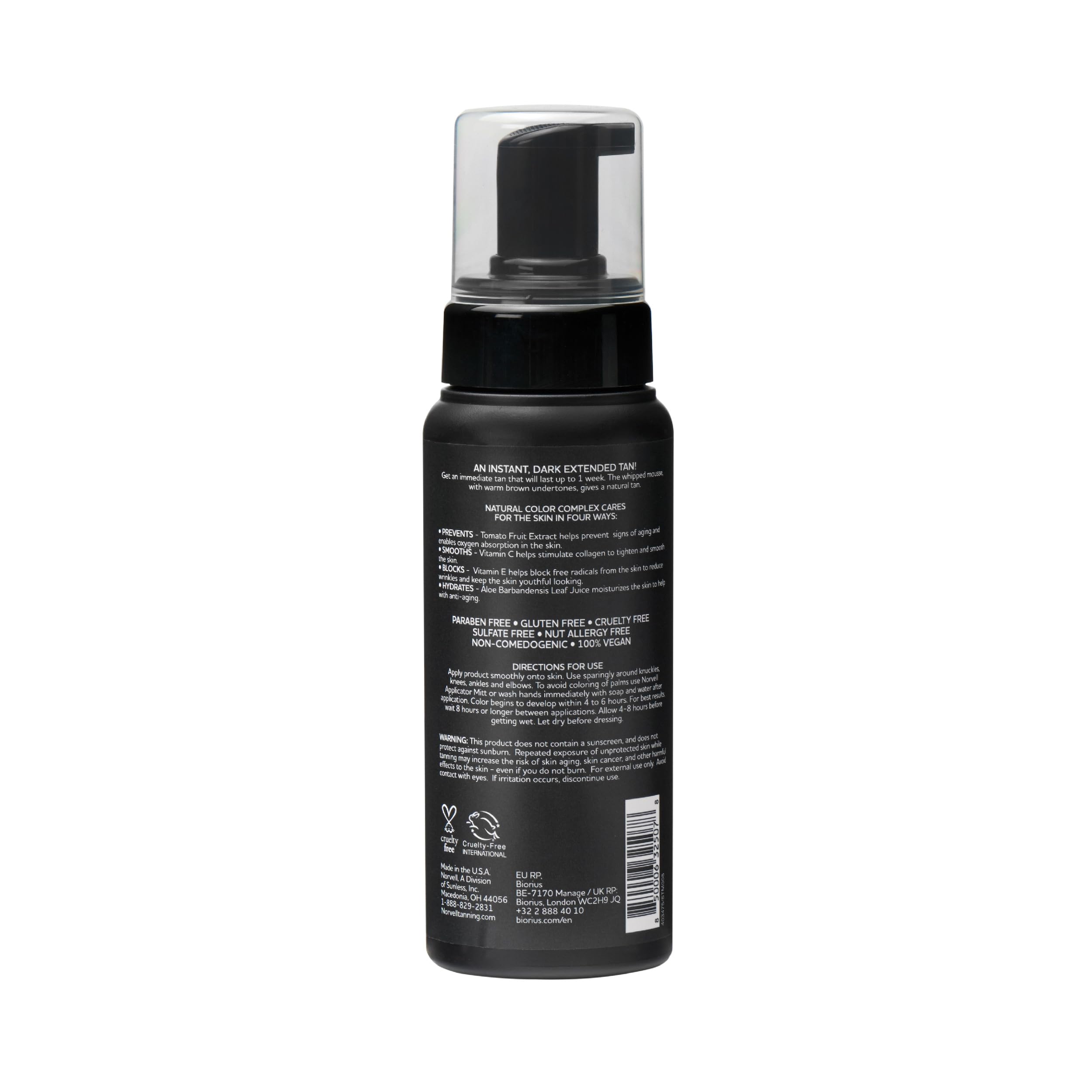 Norvell Sunless Self Tanner Mousse with Bronzer - Instant Natural Looking Bronzing Glow, 8 fl.oz.