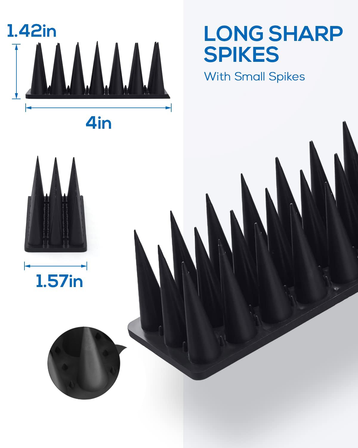 Bird Deterrent Spikes for Small Robin Pigeon Squirrel Raccoon Crow Cats, Defender Spikes to Keep Birds Away and Keep Birds from Building Nest