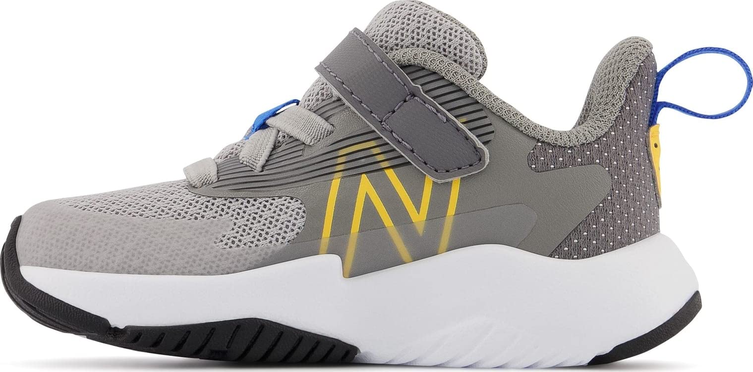 New Balance Kid's Rave Run V2 Hook and Loop Running Shoe, Rain Cloud/Vibrant Apricot/Marblehead, 7 W US Toddler (1-4 Years)