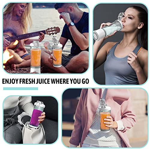 Portable Blender, Personal Size Juicer Blender for Shakes and Smoothies 20 Oz Travel Blender USB Rechargeable Mini Blender with 6 Blade for Home, Kitchen, Office, Sports