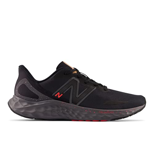 New Balance Men's Fresh Foam Arishi V4 Running Shoe, Black/Magnet/Electric Red, 14
