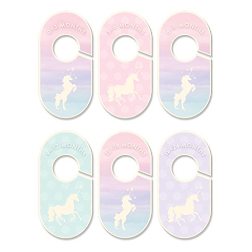 Punch Studio Lady Jayne Baby Nursery Decor Closet Dividers 0-24 Months (Magical Unicorn)