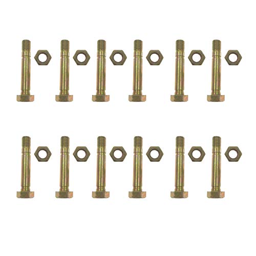 Cancanle 12 Pack Snow Thrower Shear Pins and Nuts Replacement for Rotary 5575 Fit for Ariens 52100100