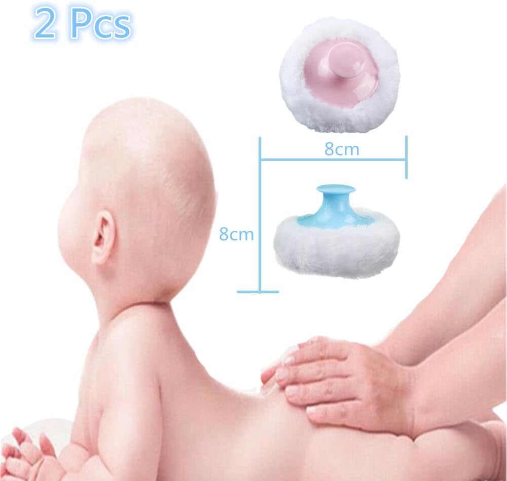 Baby Powder Puff Plush Box Container Baby Powder Container (Pink)