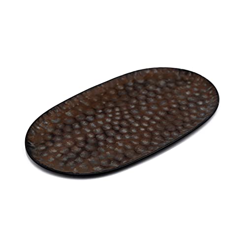 Funerom 13 x7.5 inch Galvanized Metal Tray Oval Tray Farmhouse Serving Tray