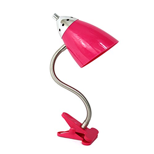 Limelights LD2001-PNK Flossy Flexible Gooseneck Desk Lamp Clip Light, Pink