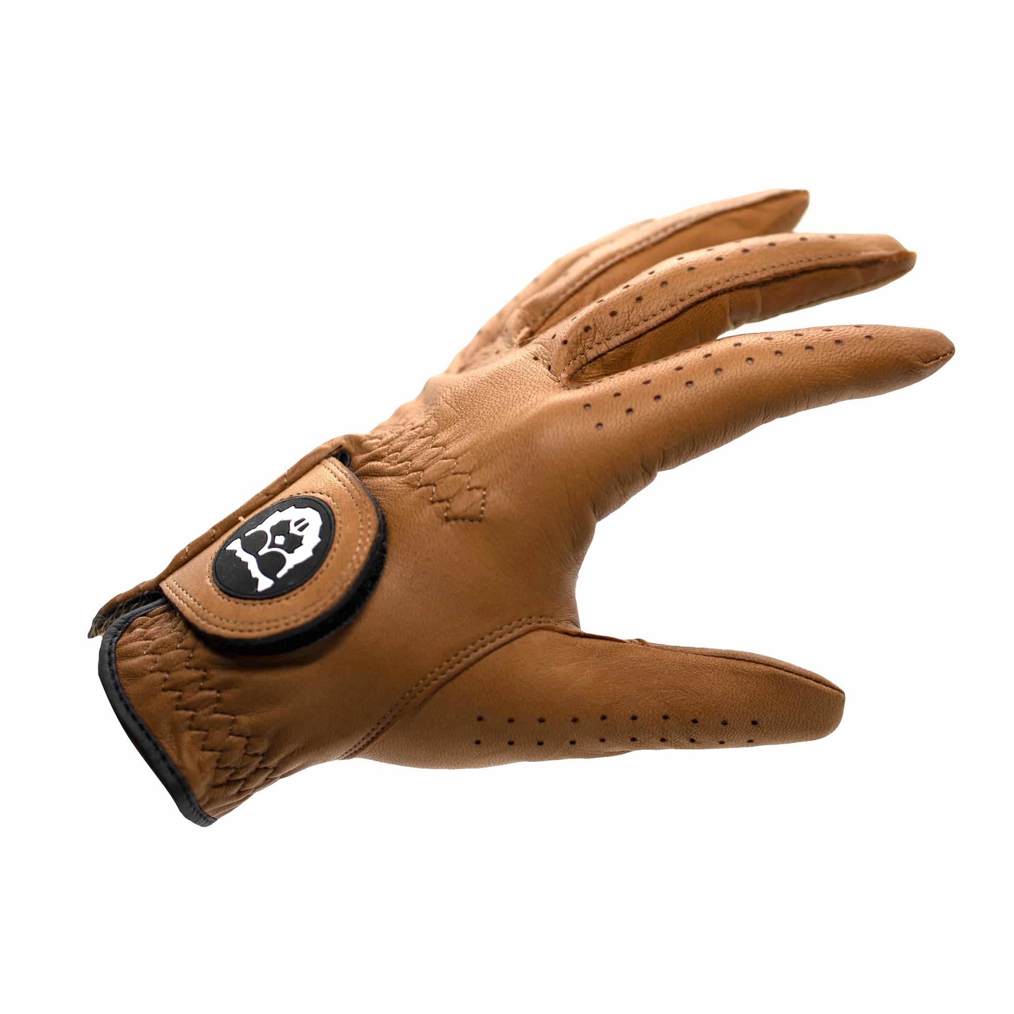 Beaver Golf Women's Golf Gloves Cognac - Hand: Left (Right-Handed) - Premium Cabretta Leather - Maximum Quality - Sustainable - Handmade (L, Left)