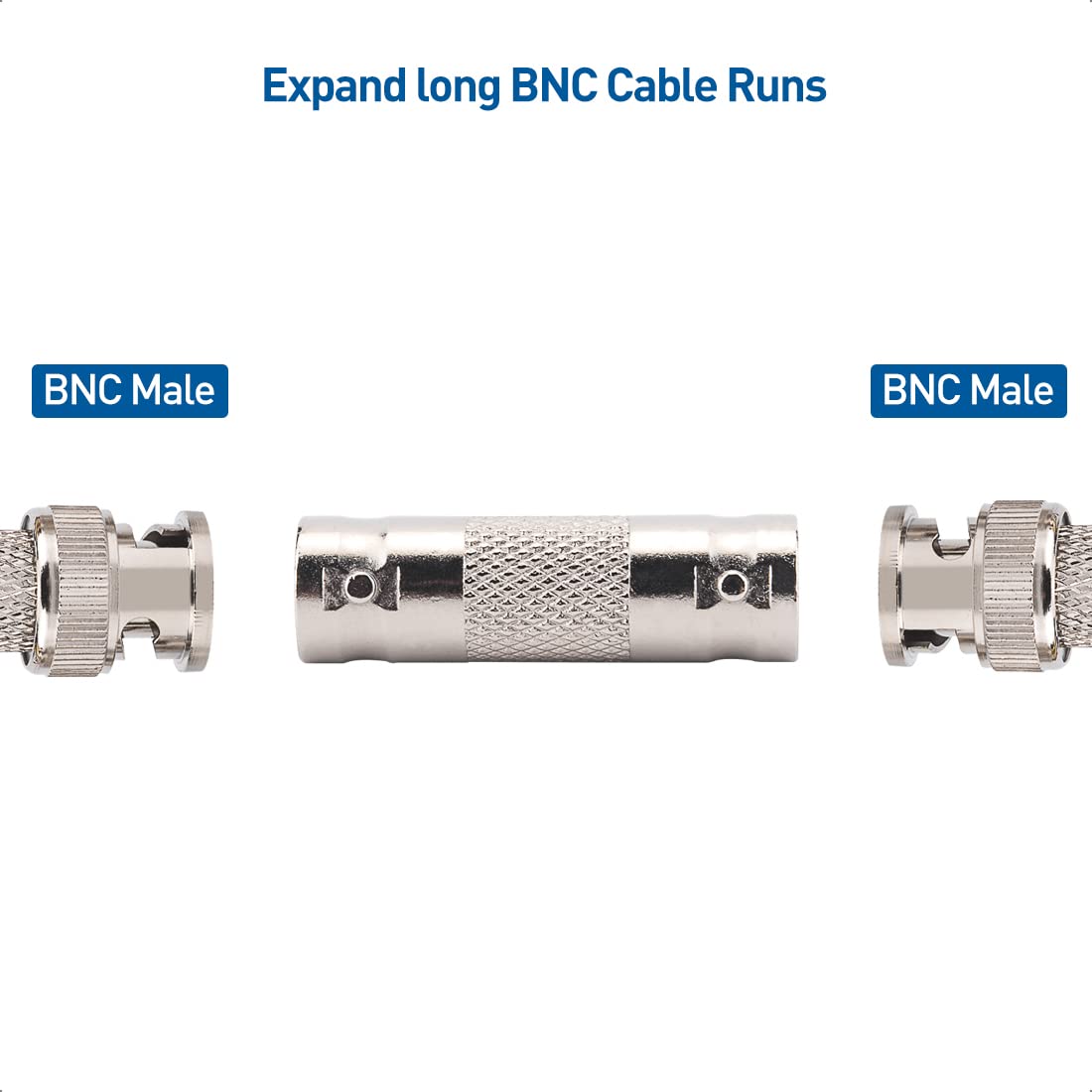 Cable Matters 6-Pack BNC Female to Female Coupler (BNC Coupler, BNC to BNC Coupler) for CCTV, Radio, and Antennas