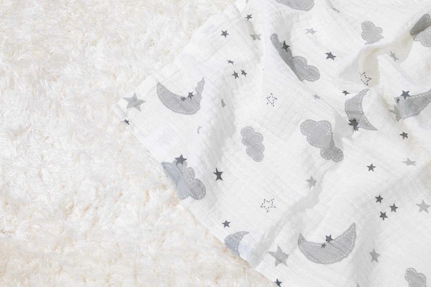 Barida Soft Muslin Swaddle Blankets, Infant Wearable Swaddling Set Skin Friendly Lightweight Ideal Gift Extra Large Wrap (Stars)