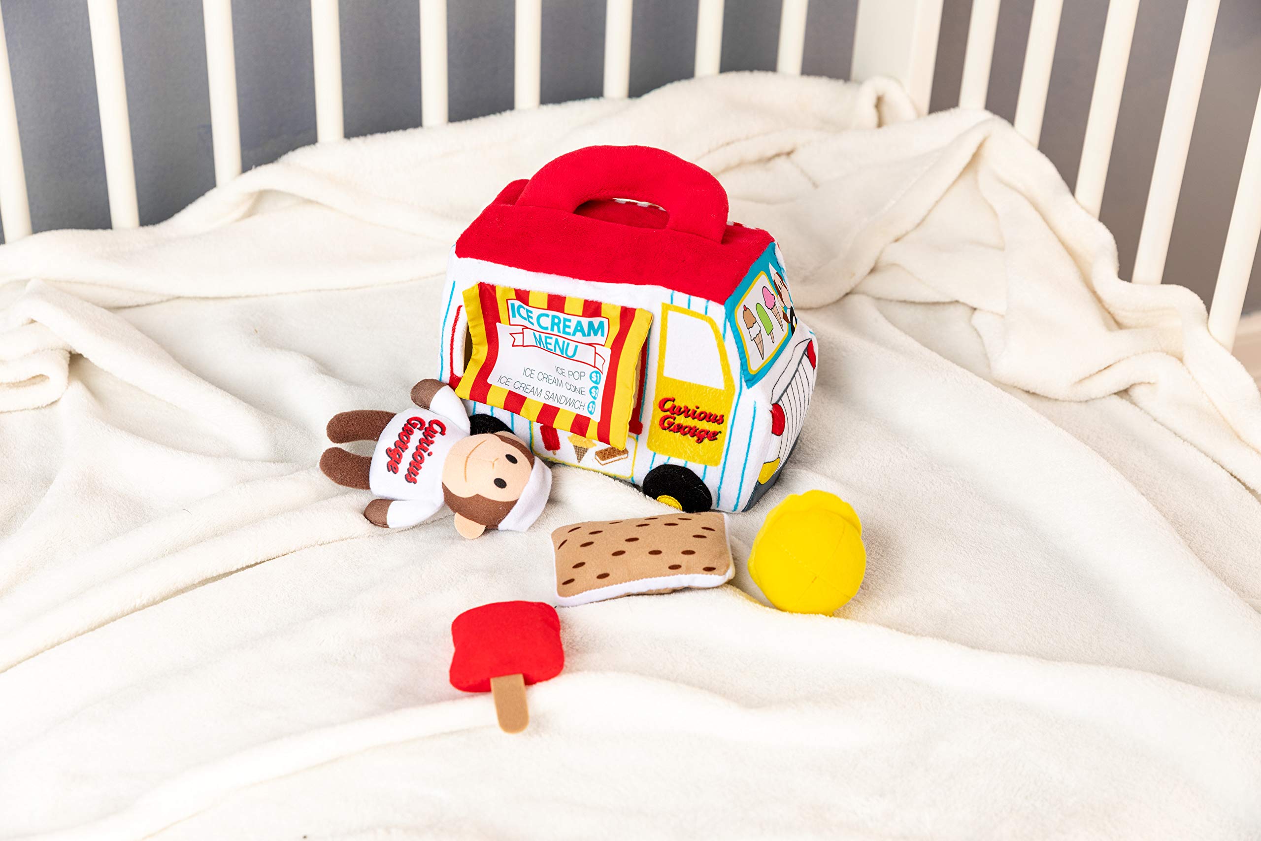 KIDS PREFERRED Curious George Ice Cream Truck Playset with Music and Plush Toys