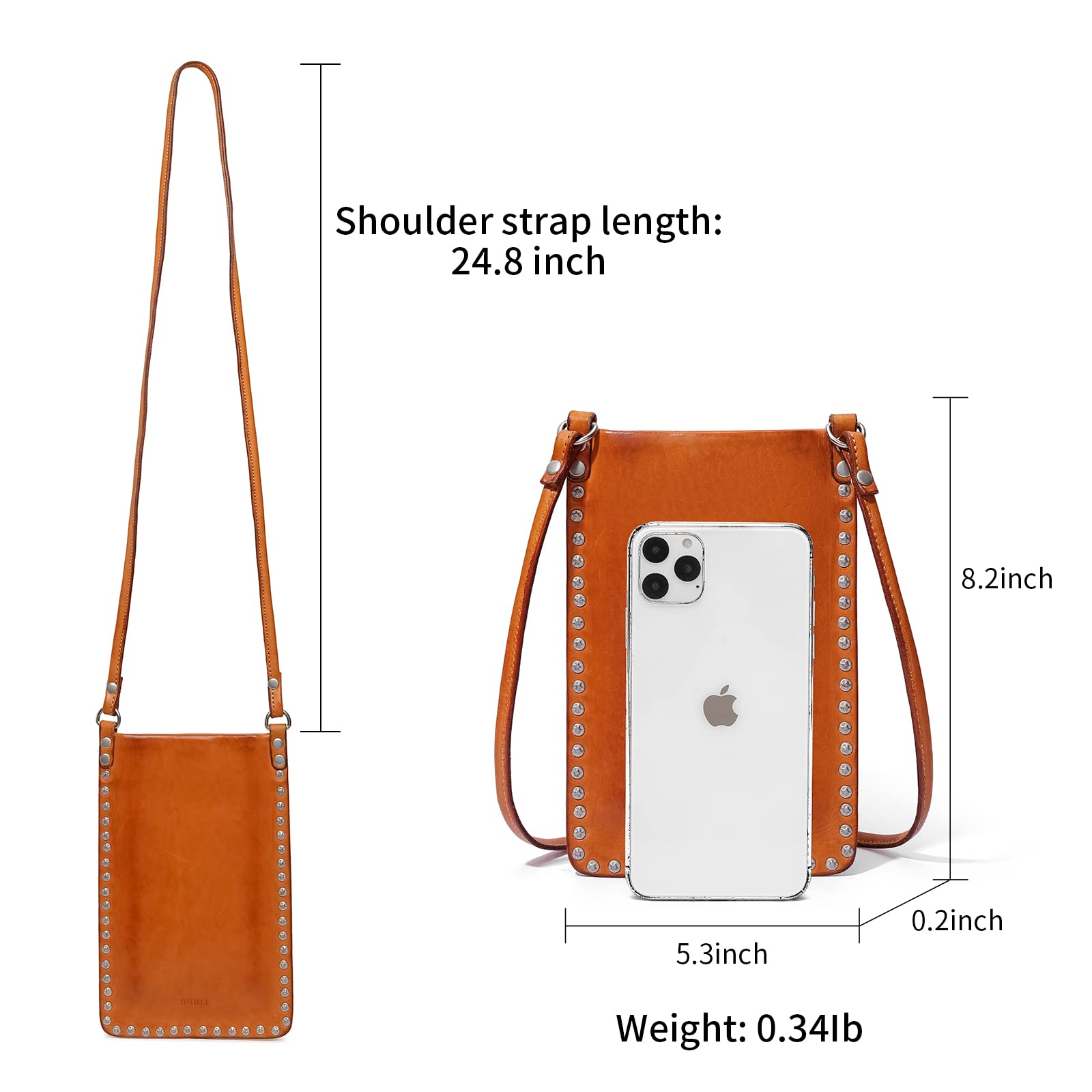 BRIRT Crossbody Leather Bags Women's Cellphone Wallet Small Travel Purse Leather