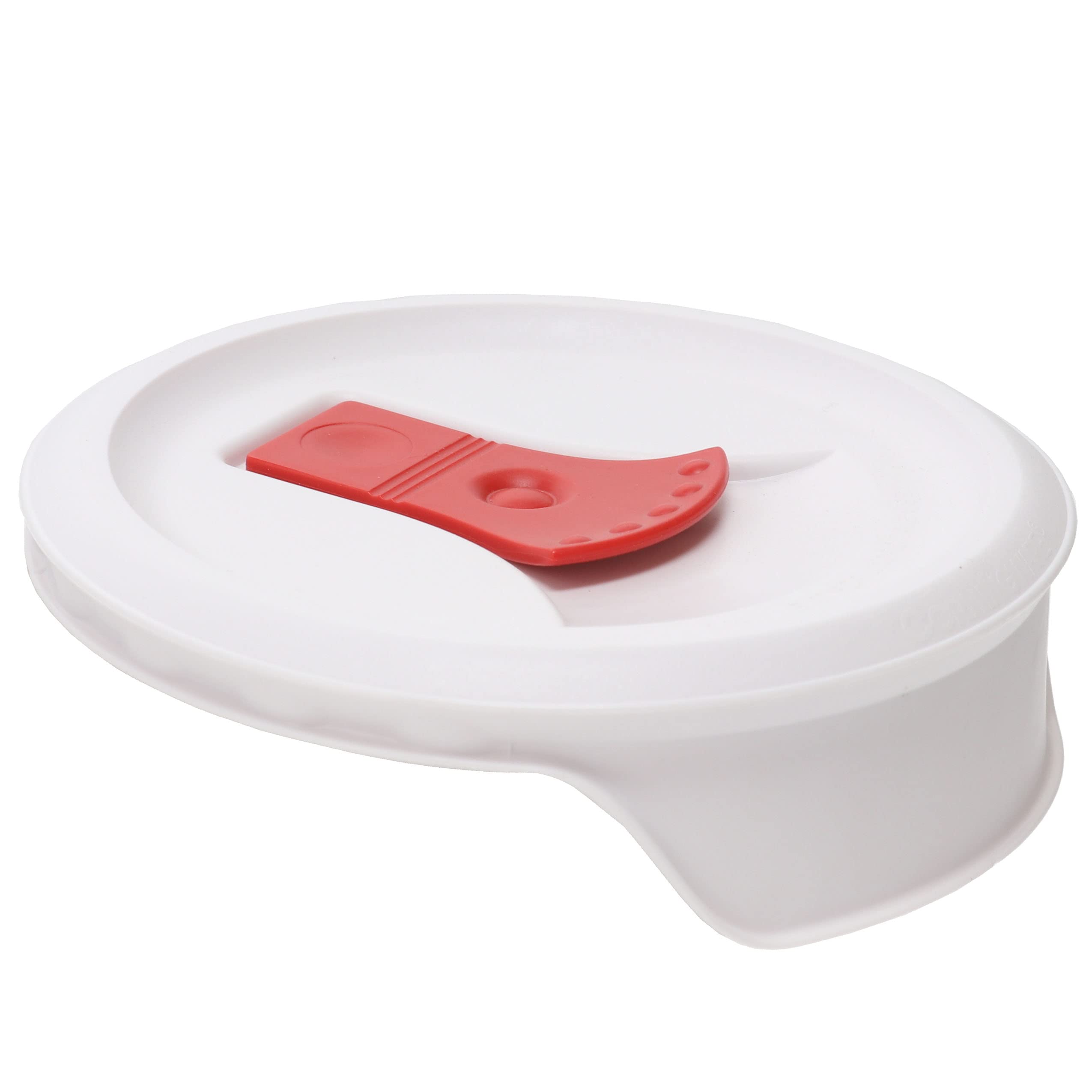 Corningware FM-22 20oz Round Soup Mug Pop-Ins Vented Lid With Tomato Red Tab