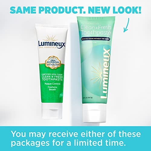 Lumineux Clean and Fresh Toothpaste - Fluoride Free, Certified Non-Toxic - NO Artificial Flavors, Colors, SLS Free, Dentist Formulated