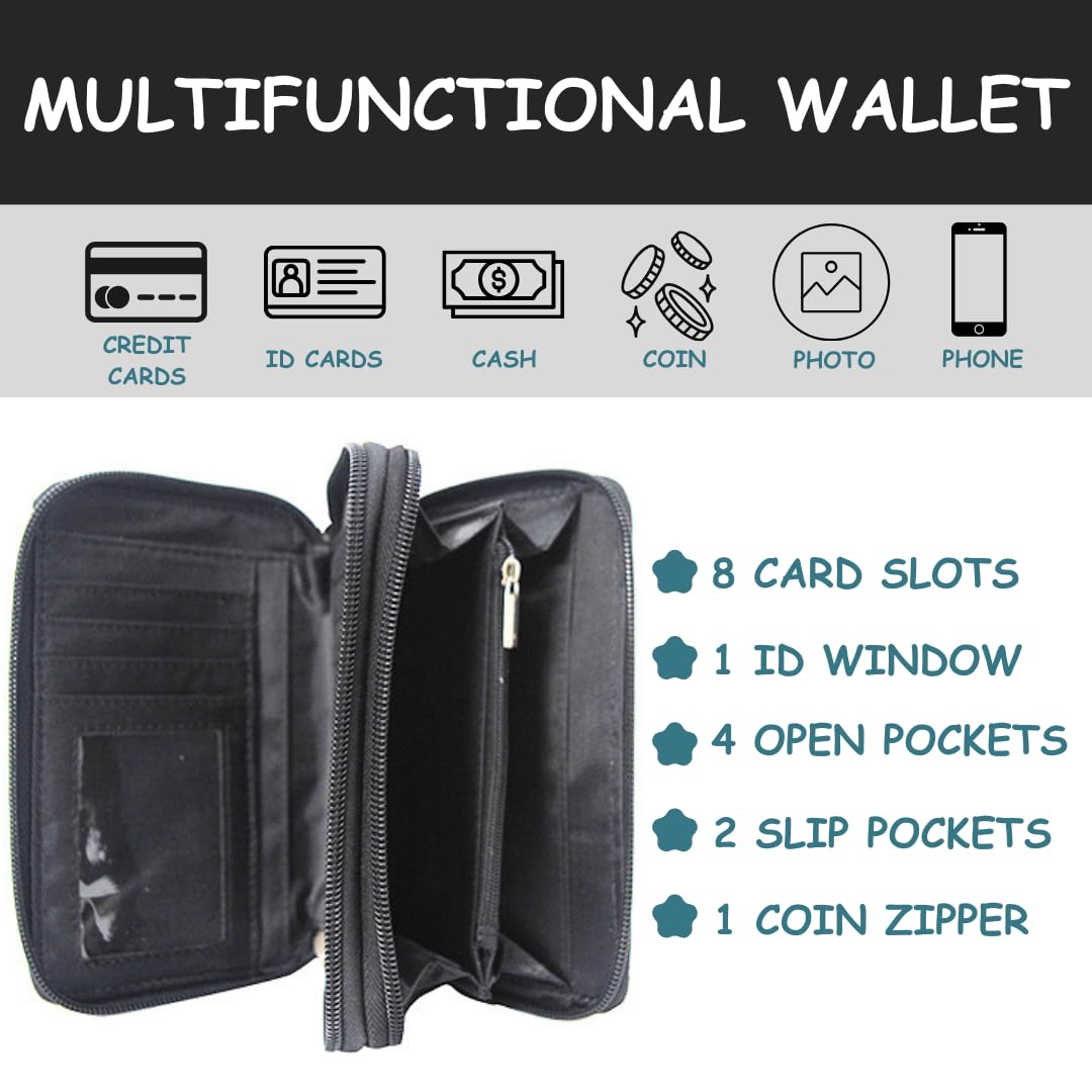 NGIL Canvas All in One Wallet, Wallet, Women Wallet, Wristlet Wallet, Zippered Wallet for Women (Desert Serape-Black)