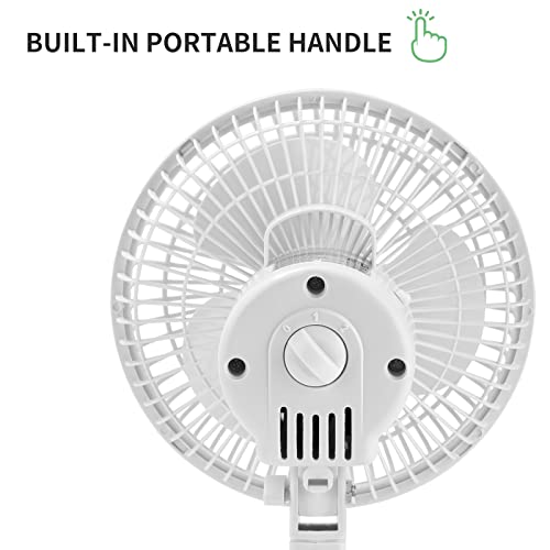 BREEZE LIVING 6 inch Desk Fan, Table Fan Small Electric Clip On Fan with Adjustable Tilt 2 Speed Setting Portable for Home/Office/Bedroom