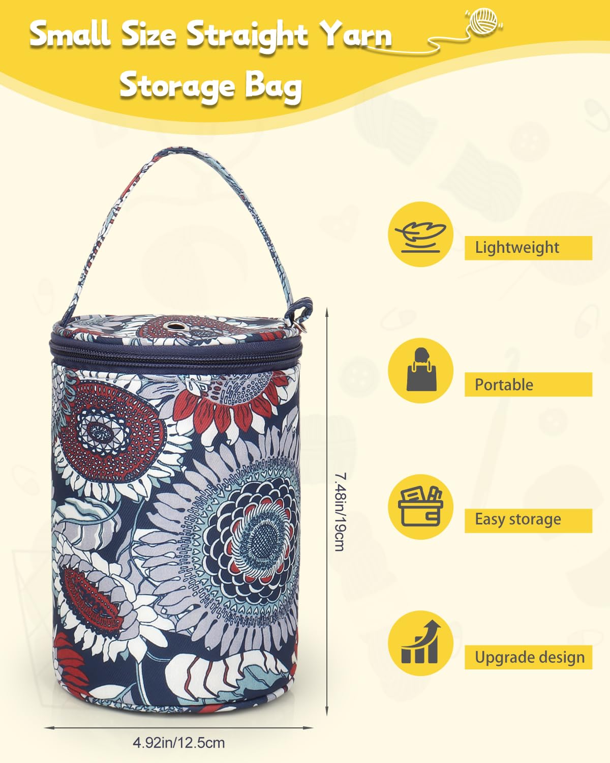 Coopay Mini Yarn Holders, Portable Yarn Storage Bag for Crocheting Project, Yarn Storage Knitting Bag and Crochet Tote, Store Skein Ball, Needles Accessories, Crochet Gifts