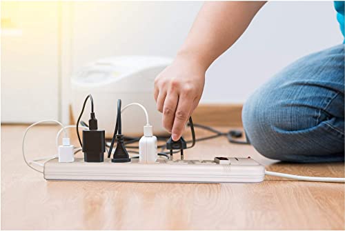 KRIEGER Universal Power Strip AC 220-240V Surge Protector With Heavy Duty German Schuko Plug For Computer, Printers, 6 Universal AC Outlets - Type E/F