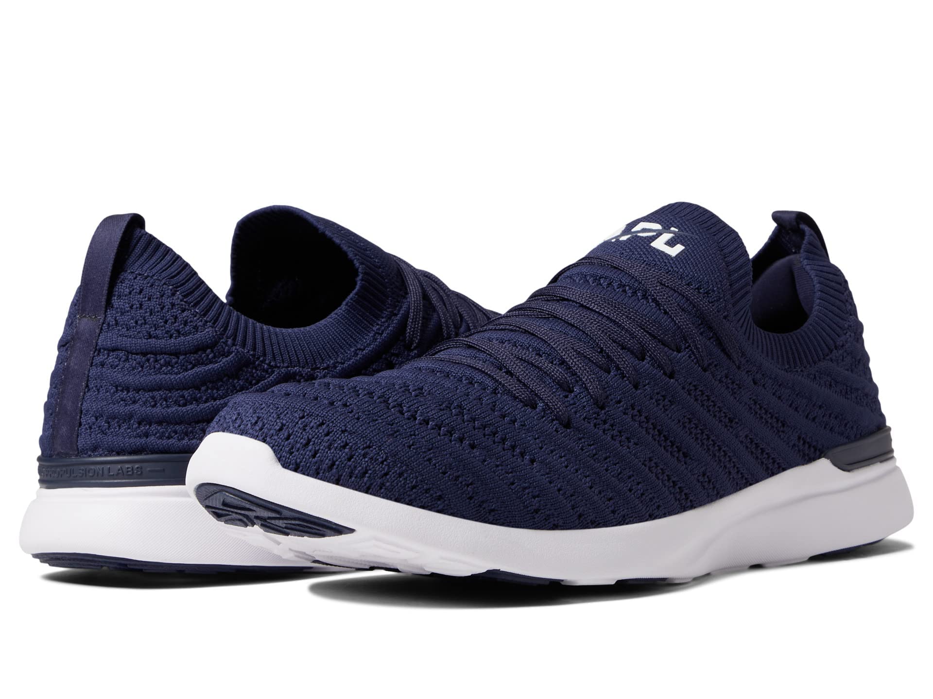 Athletic Propulsion Labs (APL) Men's Techloom Wave Sneaker, Navy/White, 10.5