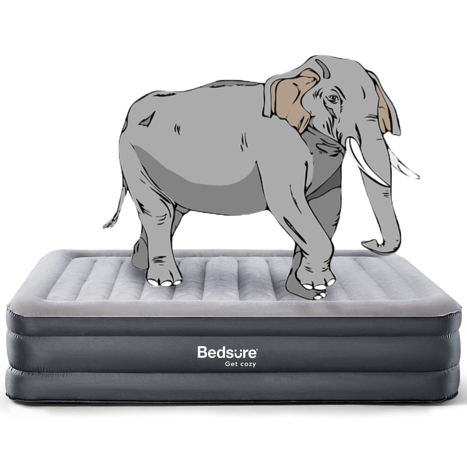 Bedsure Queen Air Mattress with Built in Pump Raised - 18" Inflatable Mattress, Double Air Beds for Camping and Indoor Use