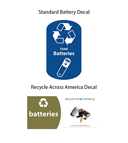 Glasdon C-Thru 10Q Battery Recycling Tube (Blue) β Small Battery Recycling Bin β Compact 10Q Transparent Battery Collection Tube β Standard/Recycle Across America Decals (Recycle Across America Decal)
