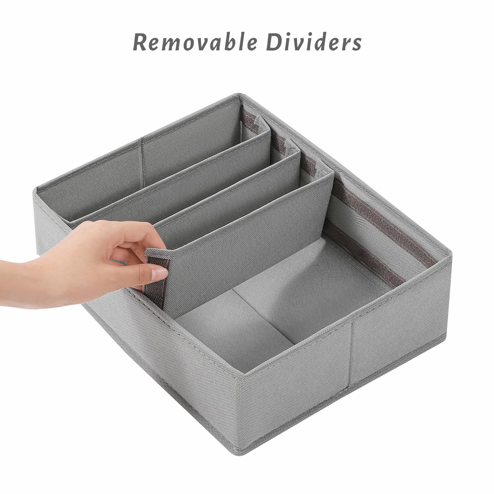 Coorganisers 4 Packs Adjustable T-shirt Drawer Organizers for Clothing with 6 adjustable dividers, 7 Grids wardrobe clothes organizer, DIY Clothes Organizer for Folded Clothes, T-shirt, Legging