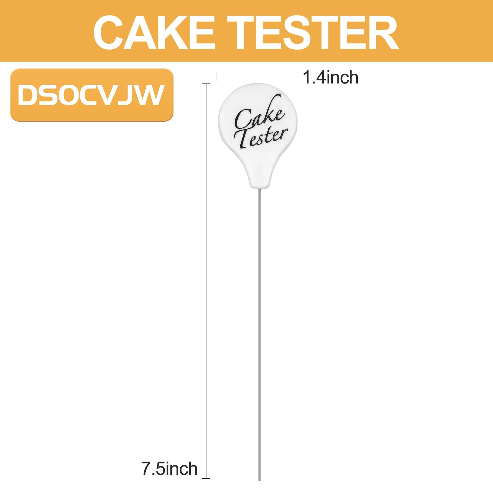 Cake Tester, 2 Packs Cake Tester for Baking Doneness, Stainless Steel Cake Tester Stick, Cake Testers for Baking, Kitchen Auxiliary Baking Tools. 7.5 IN DSOCVJW.