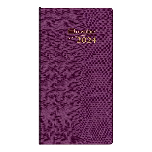 Brownline 2024 Traditional Weekly Pocket Planner, Appointment Book, 12 Months, January to December, Perfect Binding, 6" x 3.125", Assorted Colors (CB403.ASX-24)