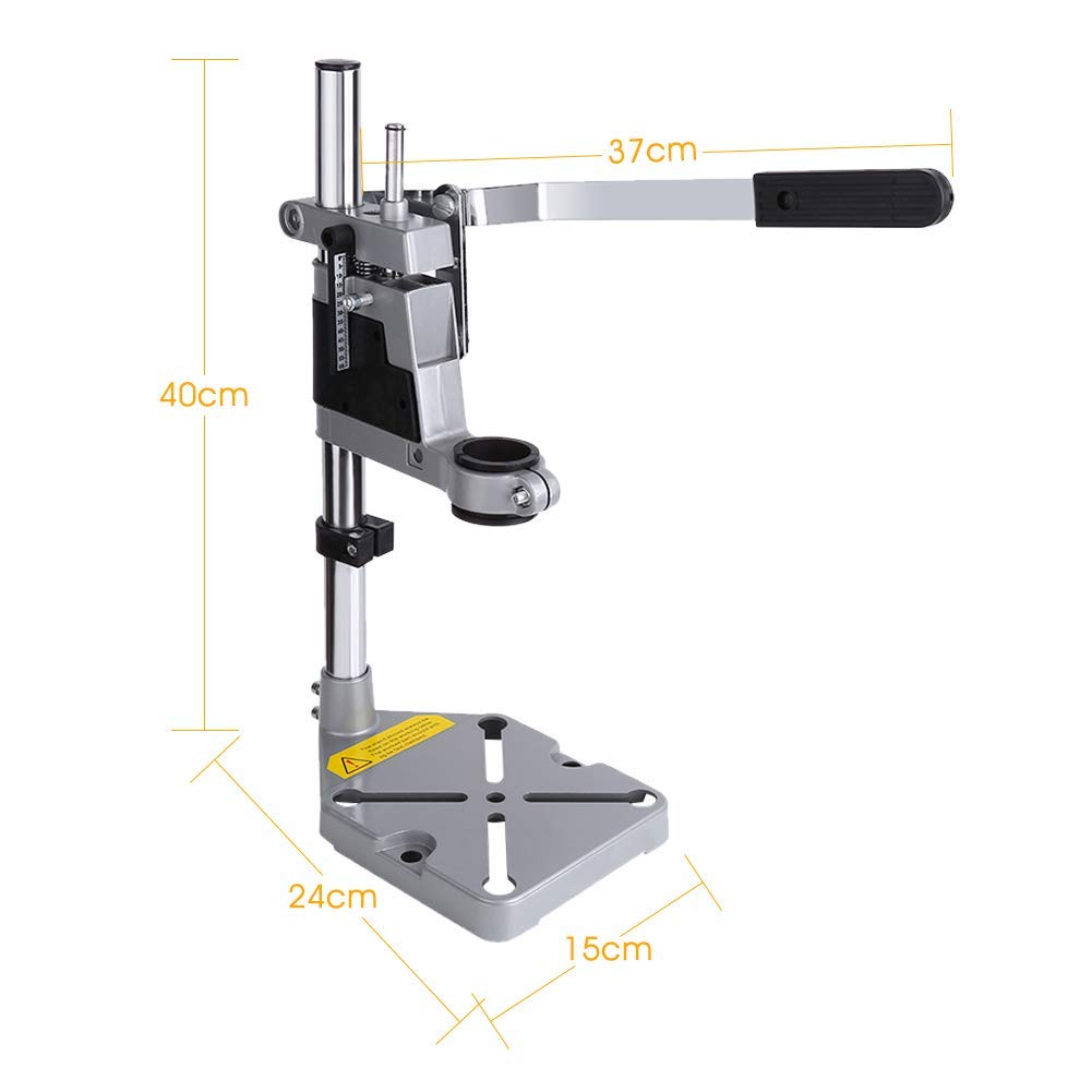 Drill Stand for Hand Drill, Universal Adjustable Drill Press Clamp, Heavy Duty Drill Press Holder Workbench Repair Tool Bench Clamp, Support Tool with Single Hole Aluminum Base