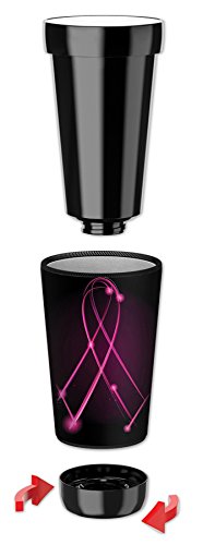 Mugzie 16 Ounce Travel Mug - Drink Cup with Removable Insulated Wetsuit Cover - Breast Cancer Awareness