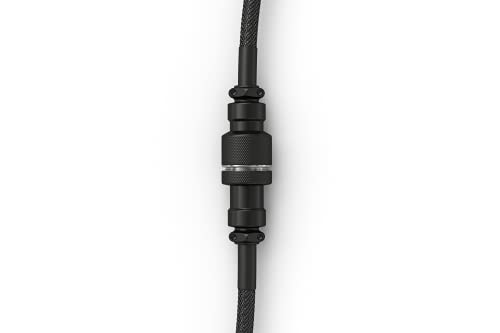 Glorious Coiled Keyboard Cable – Coiled USB C Cable Artisan Braided Cables for Mechanical Gaming Keyboard Coiled Cable - Custom Keyboard Cable (Black)