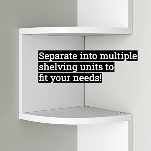 Greenco 5-Tier Corner Shelves, Floating Corner Shelf, Wall Organizer Storage, Easy-to-Assemble Tiered Wall Mount Shelves for Bedrooms, Bathroom Shelves, Kitchen, Offices, Living Rooms (Walnut Finish)