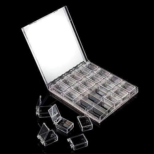 BELOWSYALER Storage Box,20 Grids Clear Storage Box for Jewelry Nail Rhinestone Beads Container Display Organizer Holder Multifunctional Boxes