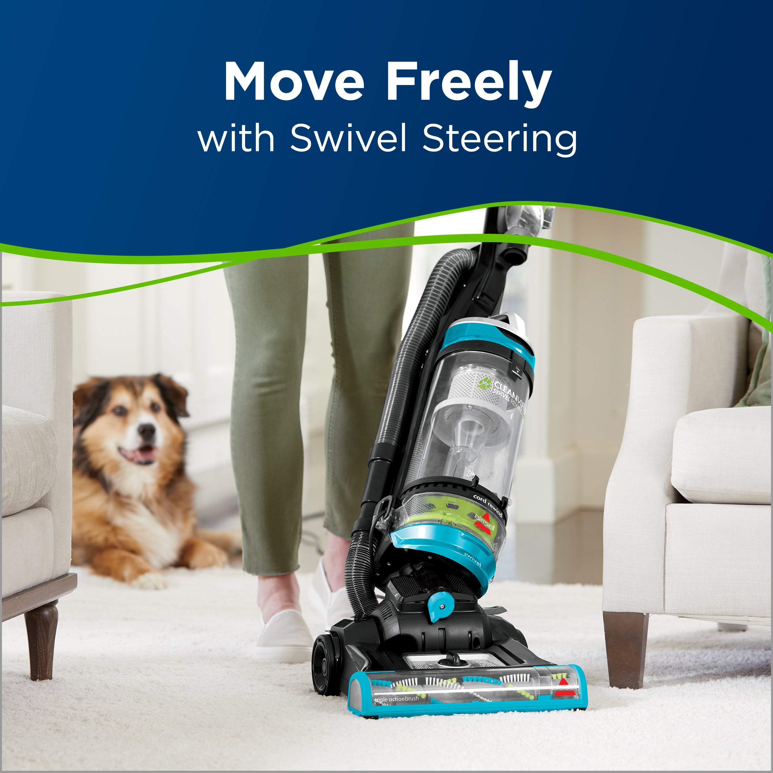 BISSELL Cleanview Swivel Rewind Pet Upright Bagless Vacuum Cleaner (Renewed)