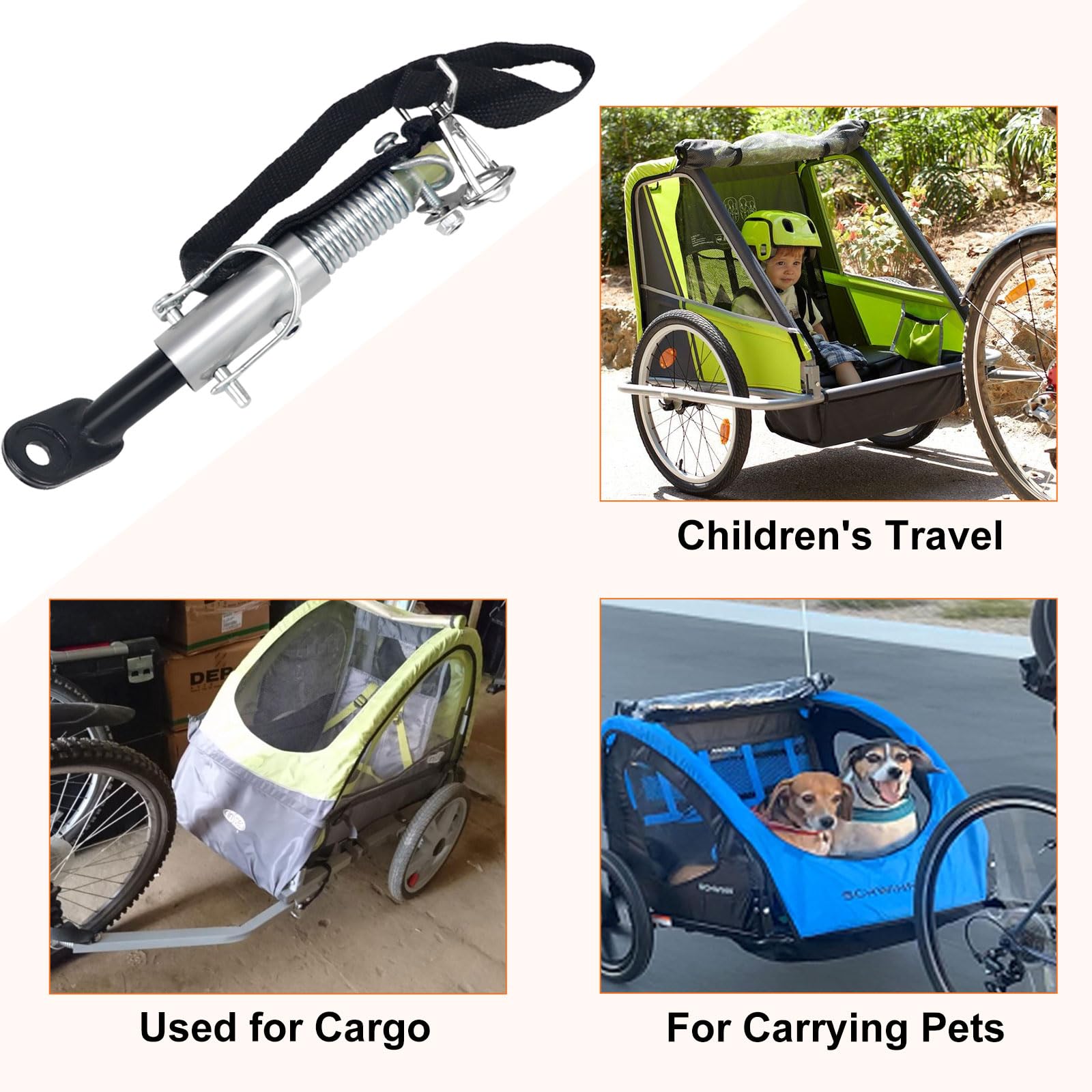 Bike Trailer Coupler Trailer Hitch Connector Axle Hitch Universal Fit for Child Pet Cargo Bike Trailers,Black Adapter Accessories by Sikawai