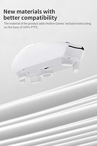 HOTLINEGAMES 2Sets 3.0 Plus Rounded Curved Edges Mouse Feet Skates Compatible with Logitech G703 G603 G403 Gaming Mouse feet Replacement (0.7mm,Smooth Glide,Pure White PTFE) Professional Mice Upgrade