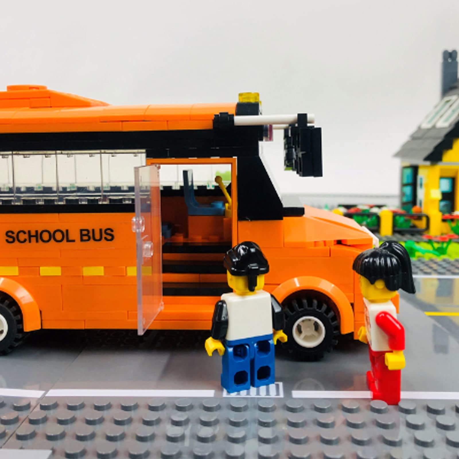 Wange School Bus Toys for Kids Children's Building Blocks London Bus Vehicles Model Kid's Creative Car Gift Construction PlaySet (School Bus)