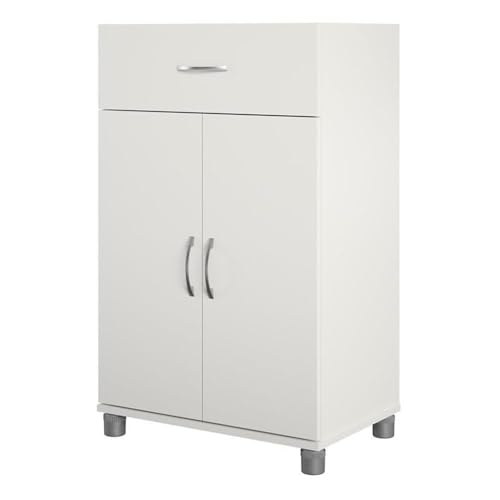 Pemberly Row Transitional 24" 1 Drawer/2 Door Base Storage Cabinet in White