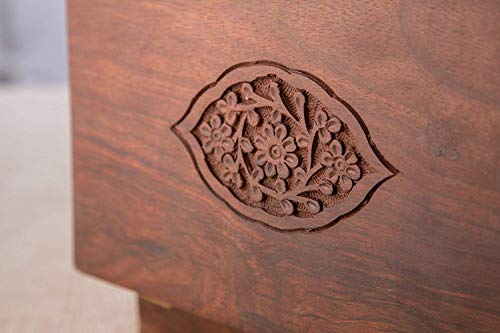 Rusticity® Wood Tea Box Organizer | Tea Sampler Gift Set Box, Tea Assortment Box | Tea Caddy for Tea Bags Organizer, Kitchen Storage Box with 9 Compartments | Handmade Storage Box| (9x6 in)