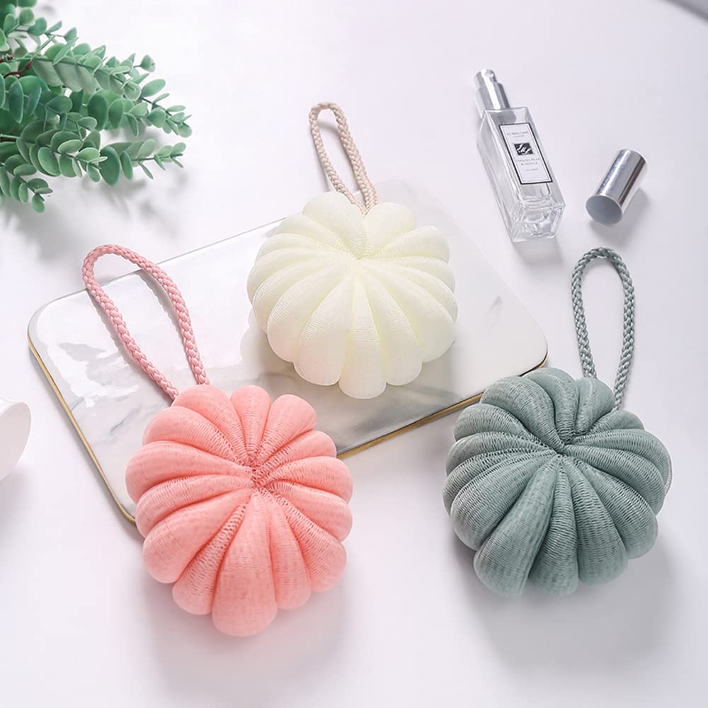 Bath Sponges Shower Loofahs Soft Mesh Shower Bath Ball,Hanging Bath Scrunchies Body Wash Puff for Men Women,Bathroom Accessories (Green)