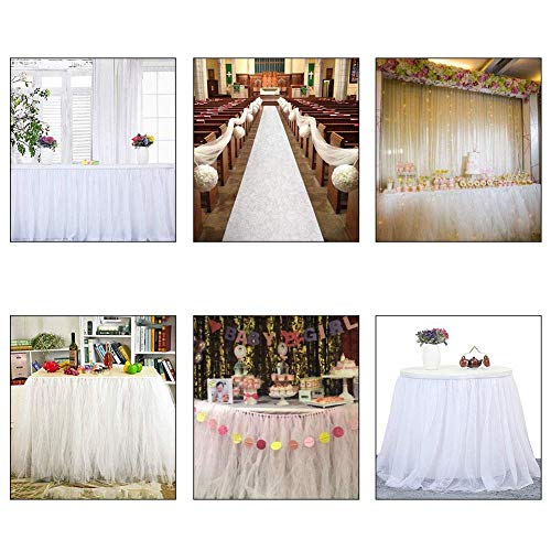 IDEALHOUSE Tulle Rolls, 6 Inch x 200 Yards (600FT) White Tulle Fabric Spool/Roll, Wedding Tulle for Tutu Skirt Fabric Wedding Party Gift Decorations